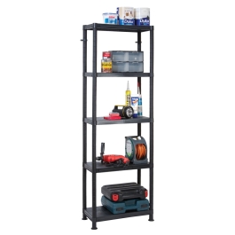 Self Assembly Plastic Shelving 5 Shelf Unit 60cm L x 30cm W x 184cm H