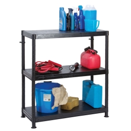 Self Assembly Plastic Shelving 3 Shelf Unit 90cm L x 40cm W x 97cm H