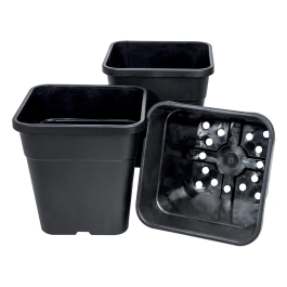 25cm Square Tom Pots Black (3)